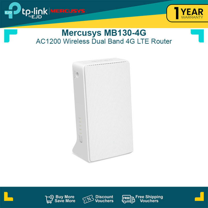 Mercusys MB130-4G AC1200 Wireless Dual Band 4G LTE Router| TP-Link by ...