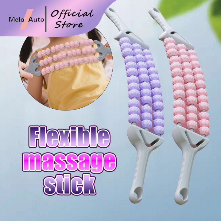 Professional Muscle Roller Massager with Three Rows Bendable Design for ...
