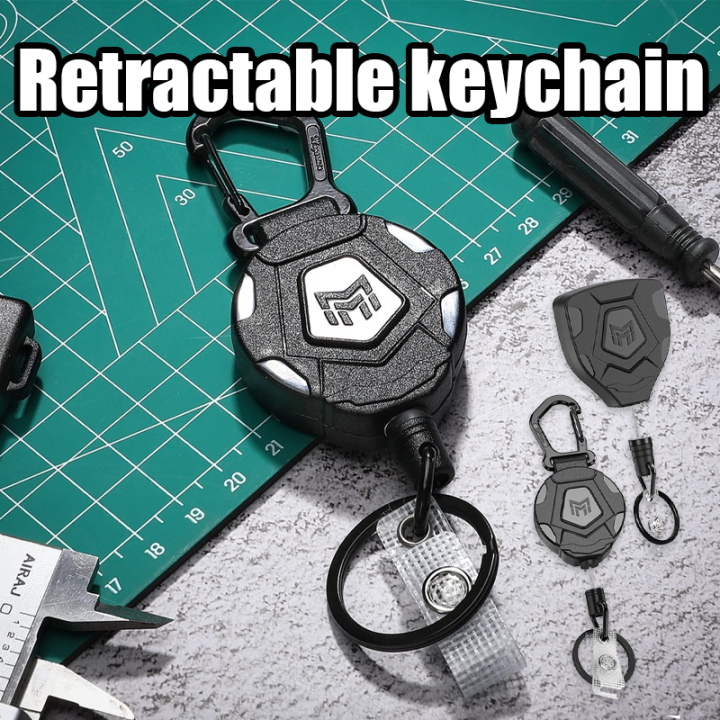 Retractable Keychain Reel Steel Retractable Cord For Hanging Badges And ...