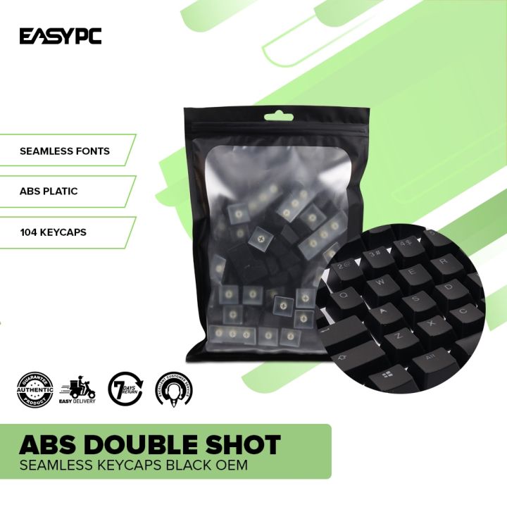 ABS Double Shot Regular Keycaps, Seamless Fonts, ABS Platic, 104 ...