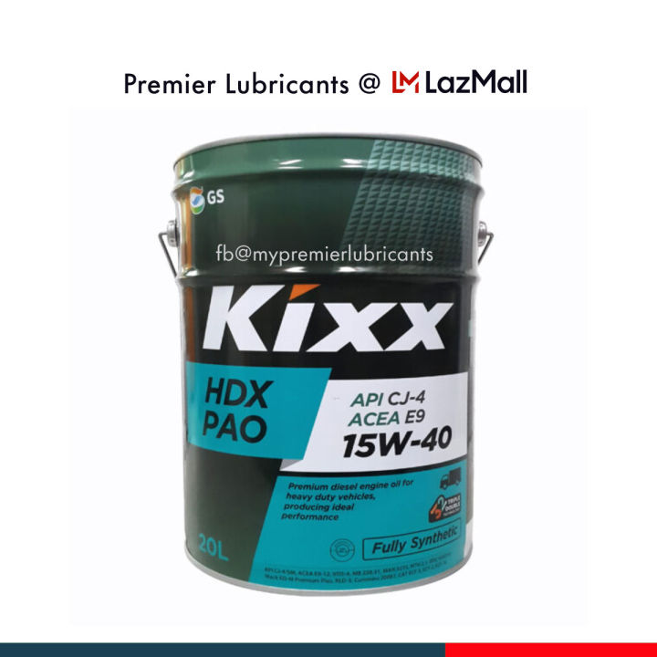 GS KIXX HDX PAO 15W40 CJ4 / SN 15W40 (20 liters) - Fully Synthetic ...