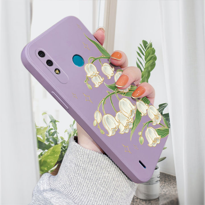 เคสโทรศัพท์สำหรับ Itel A56 A56 Pro เคสซิลิโคนเหลวรูปดอกลิลลี่สดใหม่เคส ...