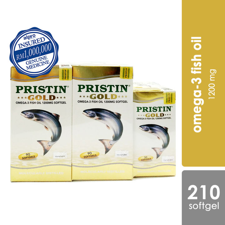 Pristin Gold Fish Oil Omega-3 1200mg Softgel 2x90s + 30s(EPA, DHA ...