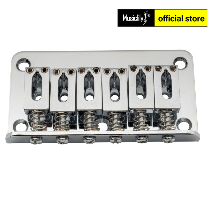 Musiclily 6 String Non-Tremlo Guitar Fixed Saddle Hardtail Bridge for ...