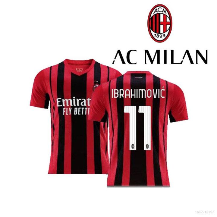 JS AC Milan Football Jersey Italy Ibrahimovic No.11 Sport Tshirt Soccer ...