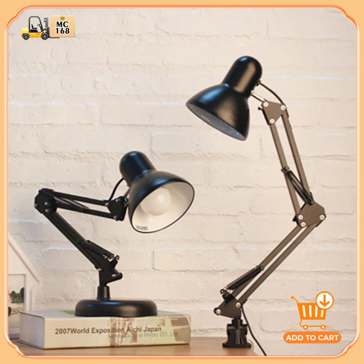 Metal Adjustable Long Swing Arm Work Led Desk Lamp Study Room Table ...
