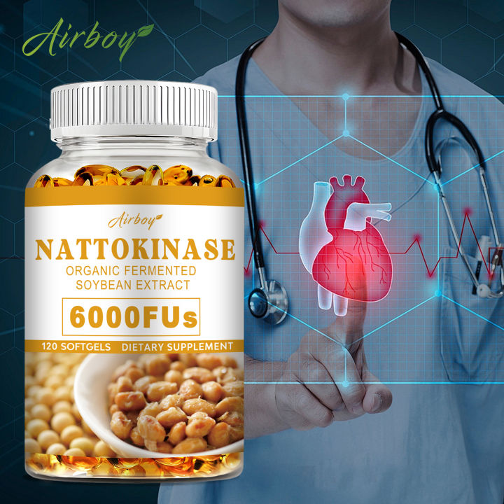 Airboy Nattokinase 6000 FUs bawat serving, Bio-Softgels, Organic ...