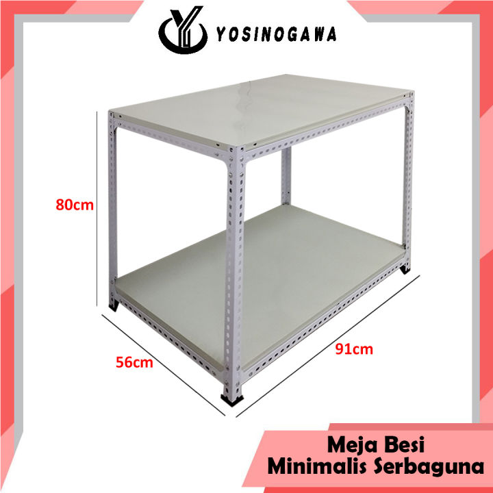 Meja Rak Susun Besi Siku Lubang Display / Rak Meja Serbaguna ...