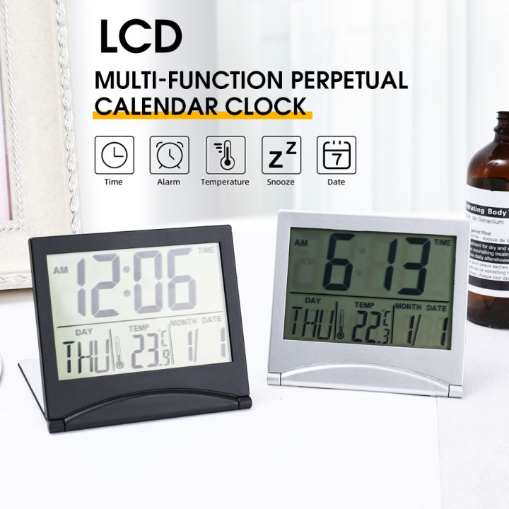 Foldable Digital Alarm Clock LCD Electronic Travel Mini Clock with ... Foldable Digital Alarm Clock LCD Electronic Travel Mini Clock with ...