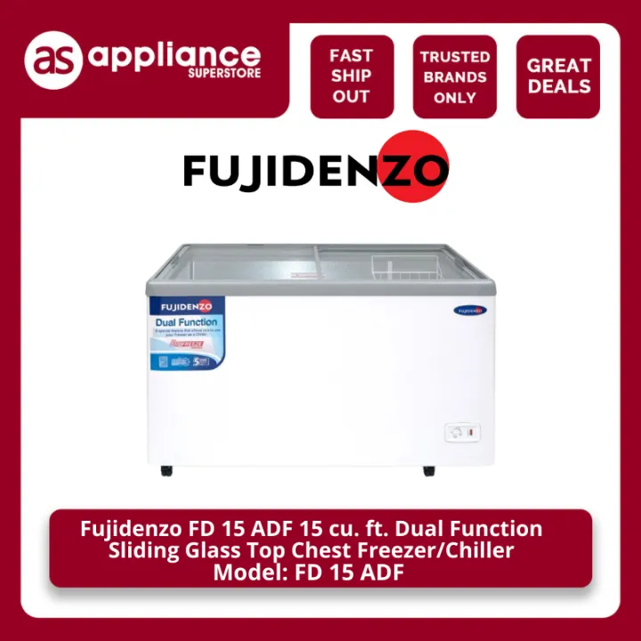 Fujidenzo FD 15 ADF 15 cu. ft. Dual Function Sliding Glass Top Chest ...