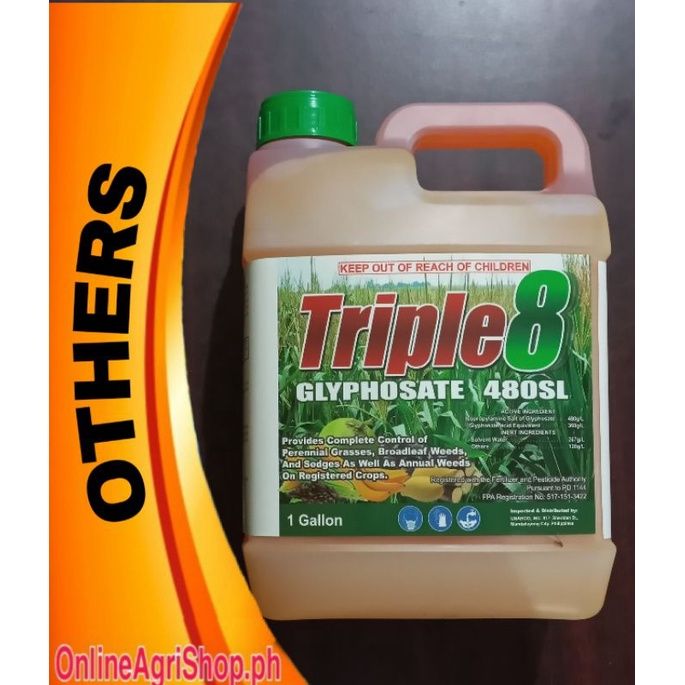 Factory direct sales TRIPLE 8 HERBICIDE GLYPHOSATE 480 SL (1 GALLON ...
