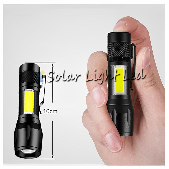 （พลาสติก）Portable Flashlights Mini ไฟฉายสว่างมาก CREE LED XPE+COB ซูม ...