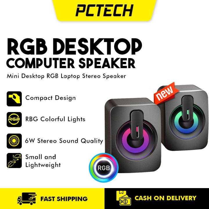 Mini PC RGB Speaker Desktop Gaming Speaker Laptop Speaker Surround ...