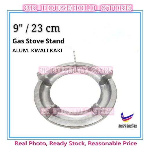 9" 22CM ALUMINIUM / BLACK GAS STOVE STAND / Gantian Tungku Dapur Gas ...