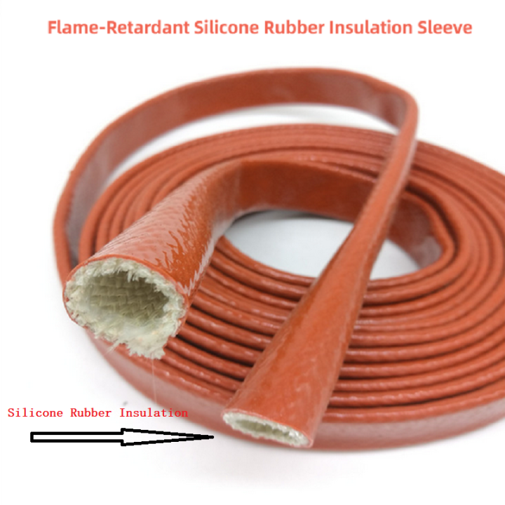 Flame-Retardant Silicone Rubber Insulation Sleeve High Temperature Resistant Asbestos Fireproof ...