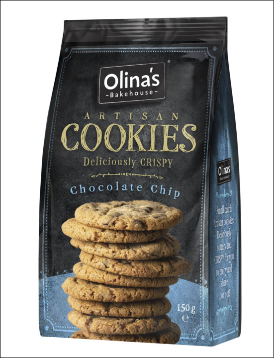 Olina's Bakehouse Artisan Cookies Chocolate Chip 150g - 18-Oct-2024 ...