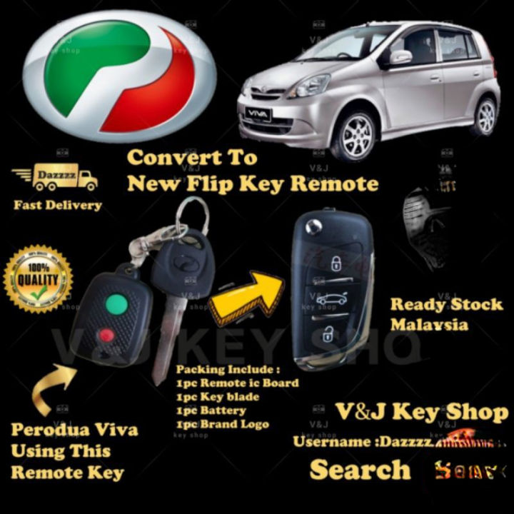 VIVA Perodua Remote Flip Key | Lazada