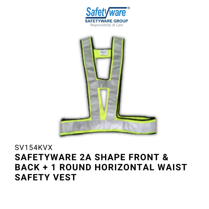 SAFETYWARE 2A Shape Front & Back + 1 Round Horizontal Waist Safety Vest ...