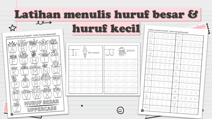 [PRE203] 23 pages Latihan menulis huruf besar & huruf kecil Worksheet ...