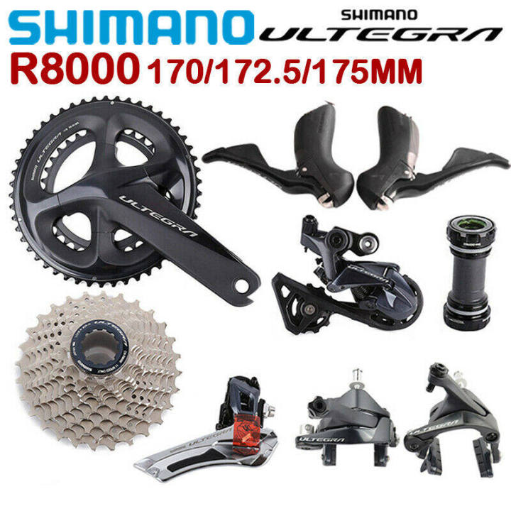 Shimano Ultegra R8000 Grouspet 2x11 Speed Road Bike R8000 Crankset Shifter Front Rear Derailleur ...