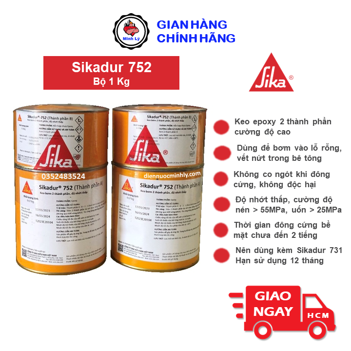 Sikadur 752 Chống Thấm Epoxy Cường Độ Cao Keo Sika Thi Công Bơm Xử Lý ...