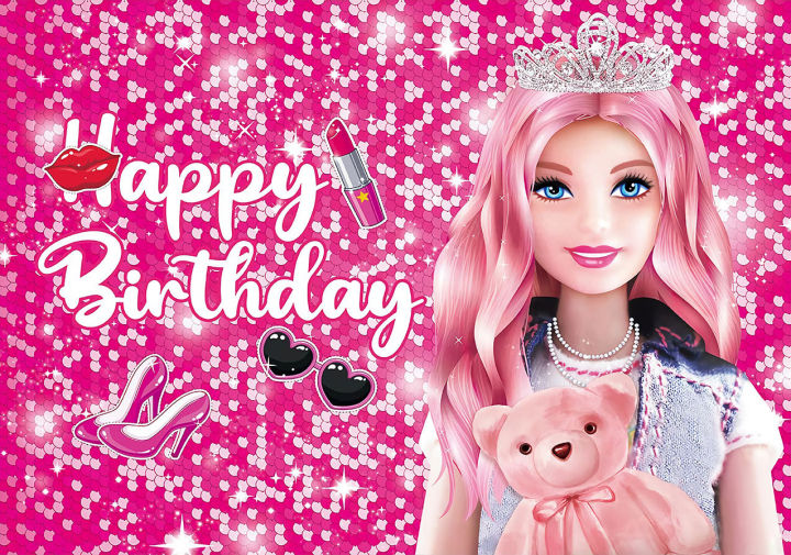 5x3ft Barbie Princess Photography Backdrop for Princess Girl Pink Theme ...