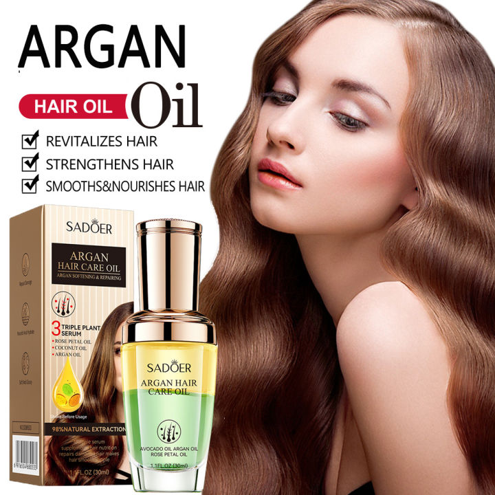 SADOER ARGAN HAIR SMOOTH OIL SERUM VITAMIN E RAMBUT MEMPERBAIKI RAMBUT KERING KUSAM & BERCABANG ...