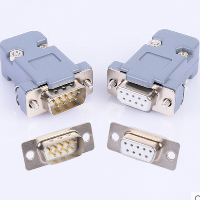 Gold Pin 9 Way Panel Mount D-sub Connector Socket RS232 RS485 DB9 ...
