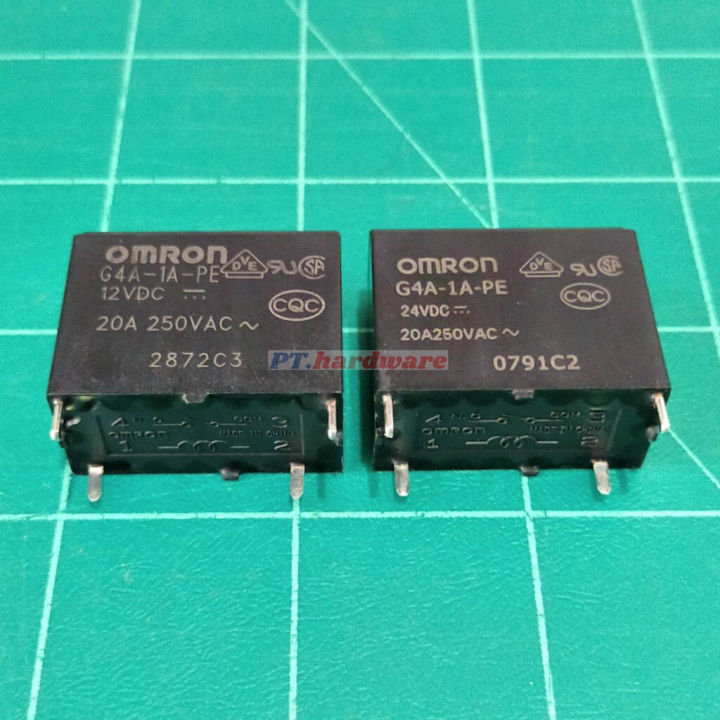 รีเลย์ Relay OMRON คอยล์ 12VDC 24VDC 4P 20A 250VAC **ของแท้** #G4A-1A ...