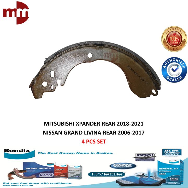 BENDIX BRAKE SHOE for MITSUBISHI XPANDER 2018-2021 / NISSAN GRAND LIVINA 2006-2017 REAR ORIGINAL ...