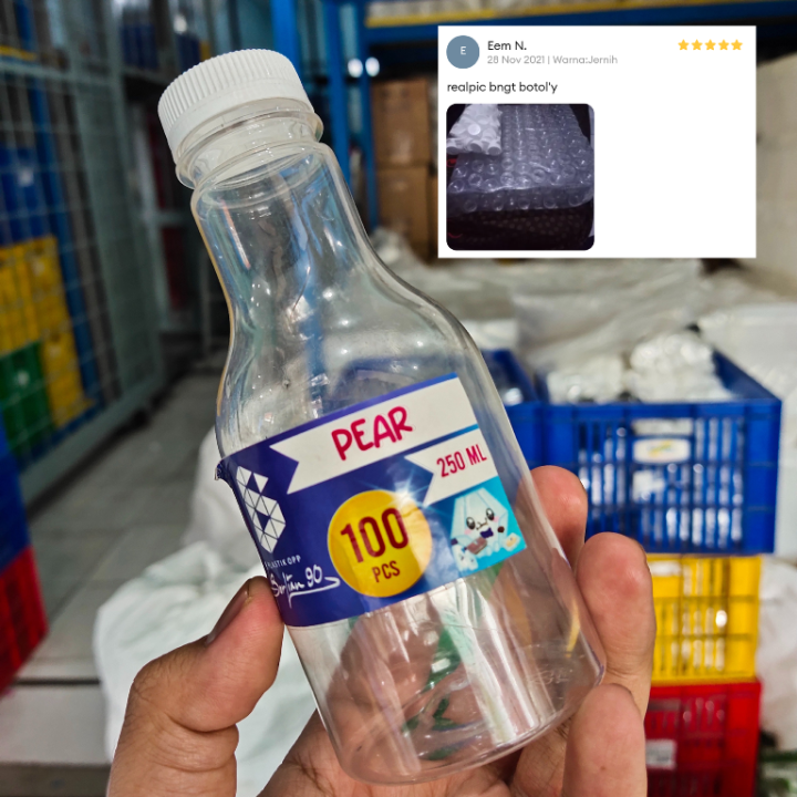 (ECERAN 20 PCS) Botol Plastik Pear 250ml Botol Pir 250 ml Botol Minuman ...
