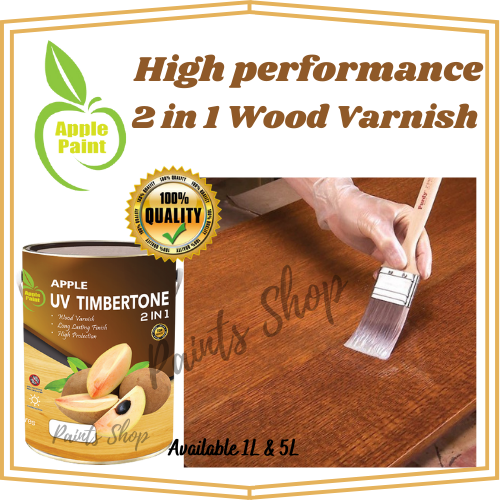 1L Apple UV Timbertone 🎨 Wood Varnish 🎨 Cat Kayu Varnish 🎨 Weather ...