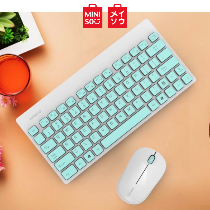 Miniso Wireless Mouse and Keyboard Set - White/Grey and White/Mint ...