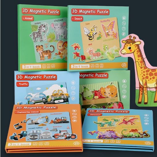 Mainan Edukasi 3D MAGNETIC PUZZLE / Mainan Edukatif Puzzle Magnet 3D ...