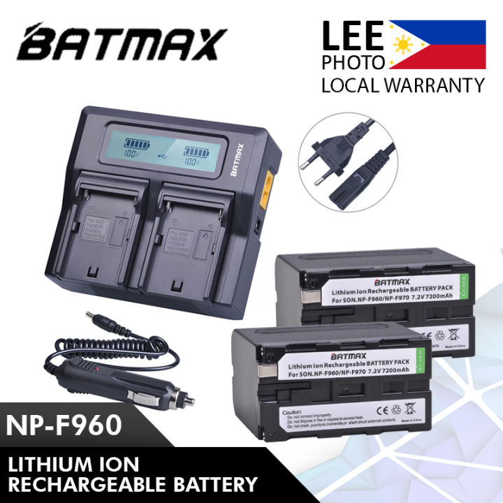 BATMAX 2 Batteries 1 LCD Dual Fast Charger for SONY NP-F960 NP-F970 NP F960 F970 Rechargeable ...