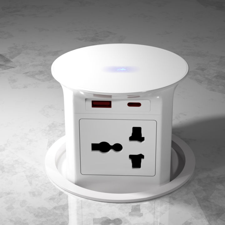 BiQiO Pneumatic Pop Up Socket,Pop Up Power Strip with Wireless Charger ...