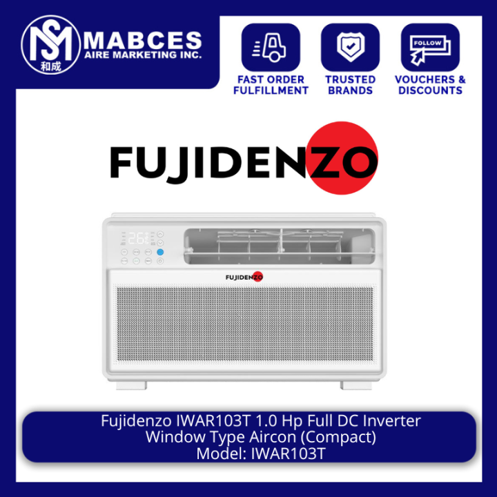 Fujidenzo IWAR103T 1.0 hp Full DC Inverter Window Type Aircon (Compact ...