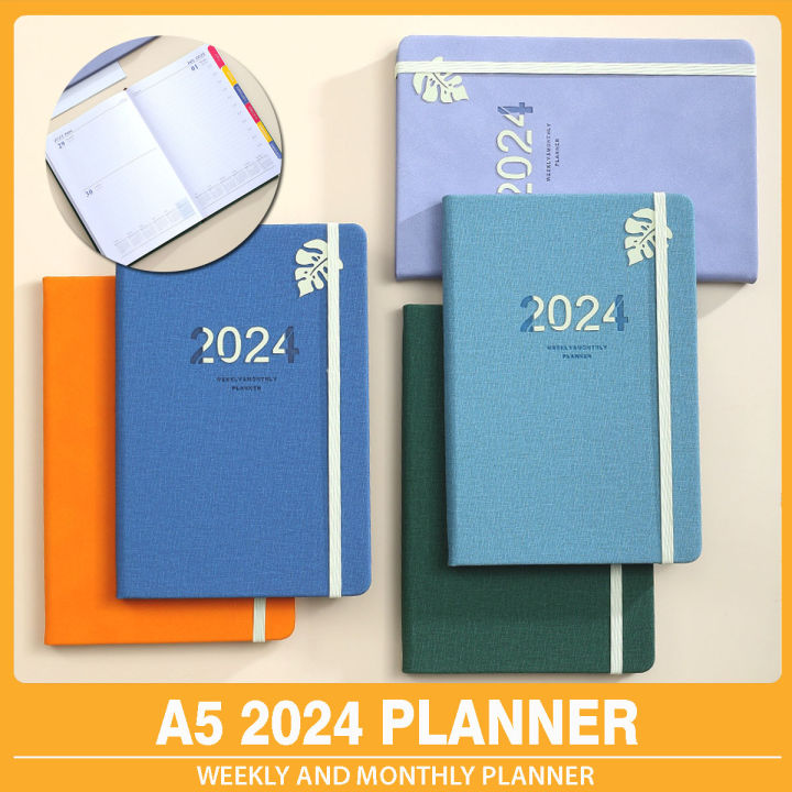 Embossed PU leather Planner Daily time list weekly & monthly colorful ...