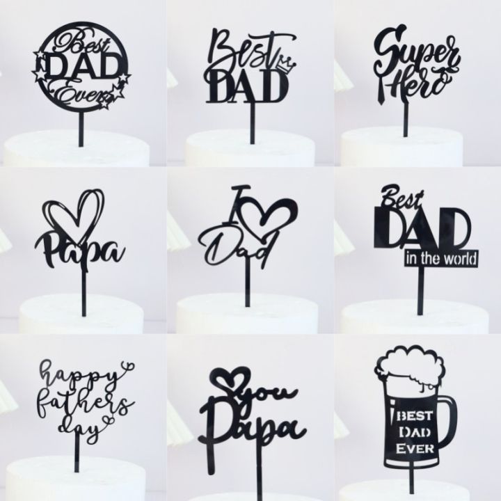 Happy Father's Day Cake Topper Best Dad Ever Cake Decoration Party ...