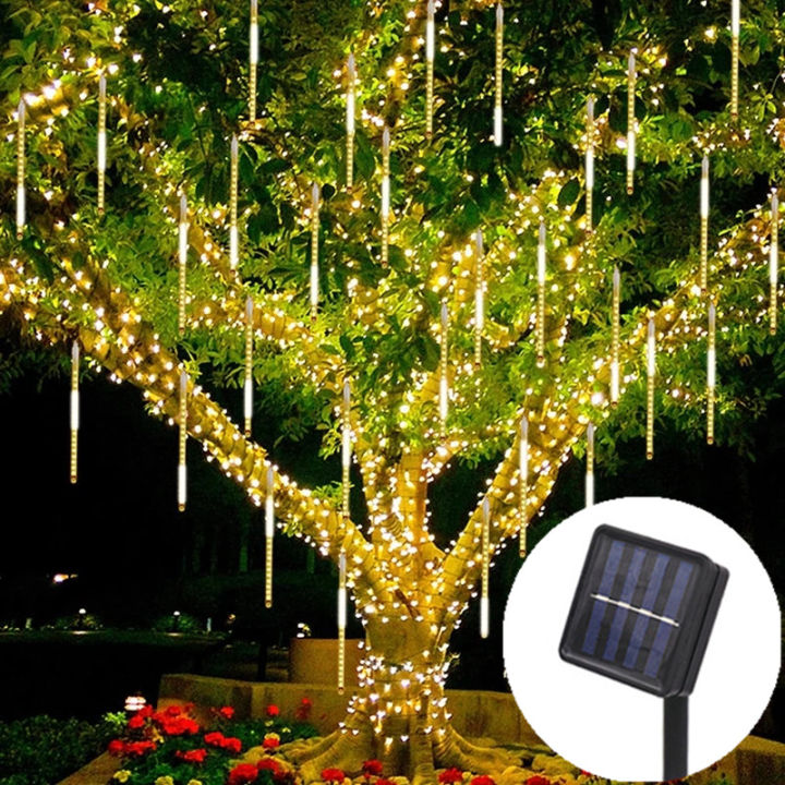 ERANPO Solar Powered Led 8 Tube LED Solar Meteor Shower Light outdoor ...