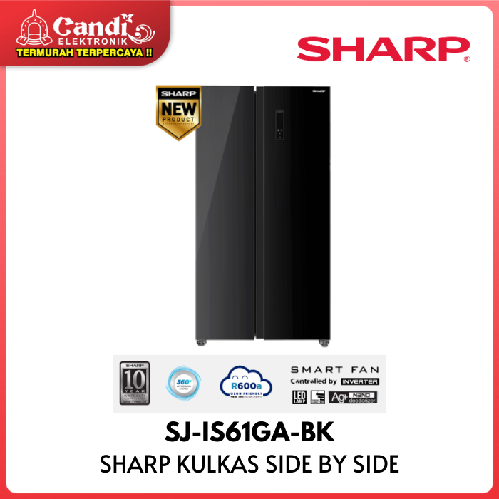 SHARP Kulkas Side By Side Inverter 532 Liter SJ-IS61GA-BK | Lazada Indonesia