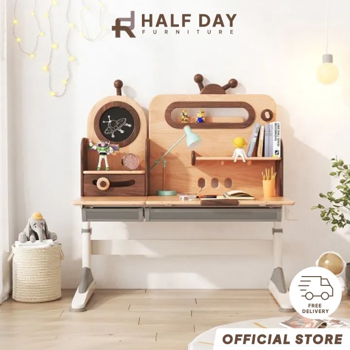 Halfday - Cyber Kids Desk Study Table Set Home Lift Boys Girls Solid ...