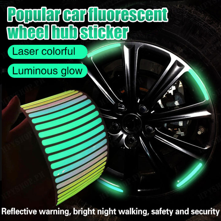 【Hot】 20Pcs Car Wheel Hub Sticker High Reflective Stripe Tape for ...