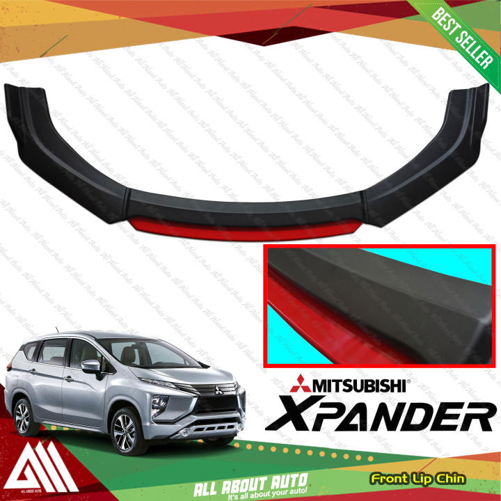 Mitsubishi Xpander Front Bumper Lip Chin (Matte Black and Red) | Lazada PH