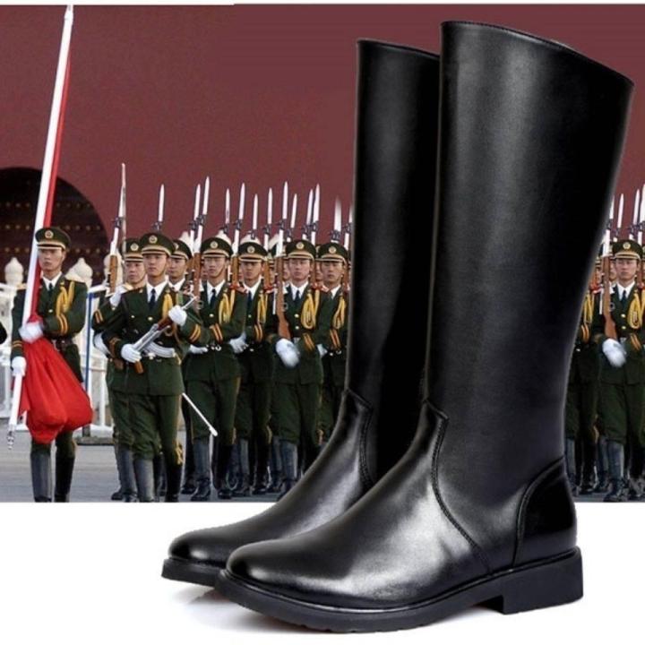 GgNew Men's Knee-High Boots Long Boots High Leg Boot Flag-Raising Boots ...