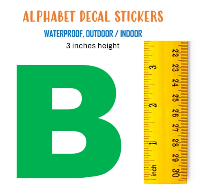 3 inch Letter / Alphabet Decal Stickers | Waterproof and Outdoor ready ...