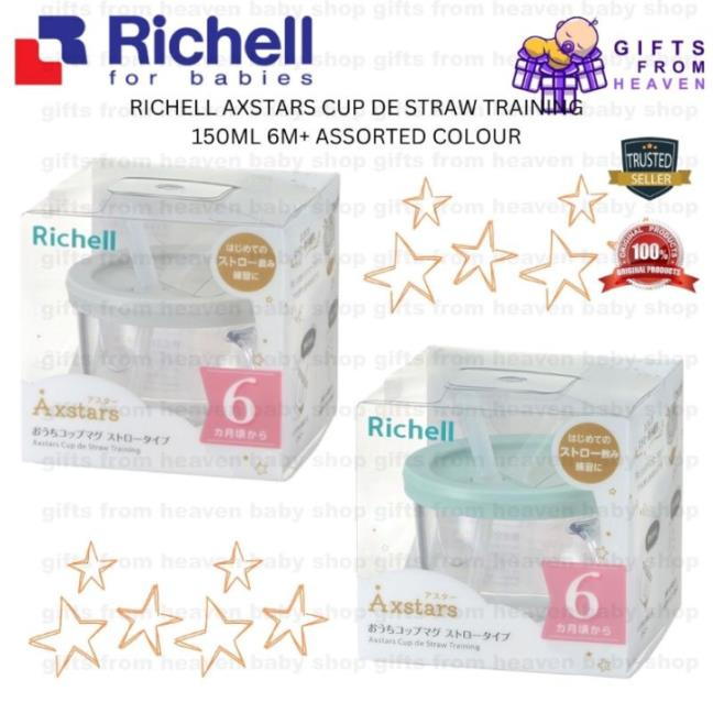 RICHELL AXSTARS CUP DE STRAW TRAINING 150ML 6M+ ASSORTED COLOUR | Lazada