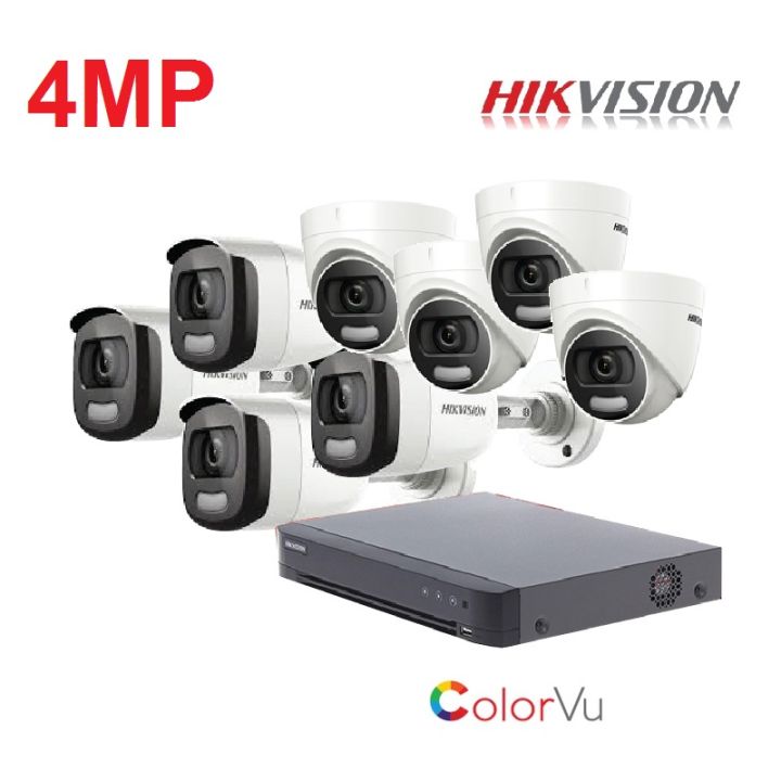 Hotdeal ( Full Set With Camera ) 4 / 8 Channel Hikvision 4MP ColorVu POE CCTV System - Hikvision ...