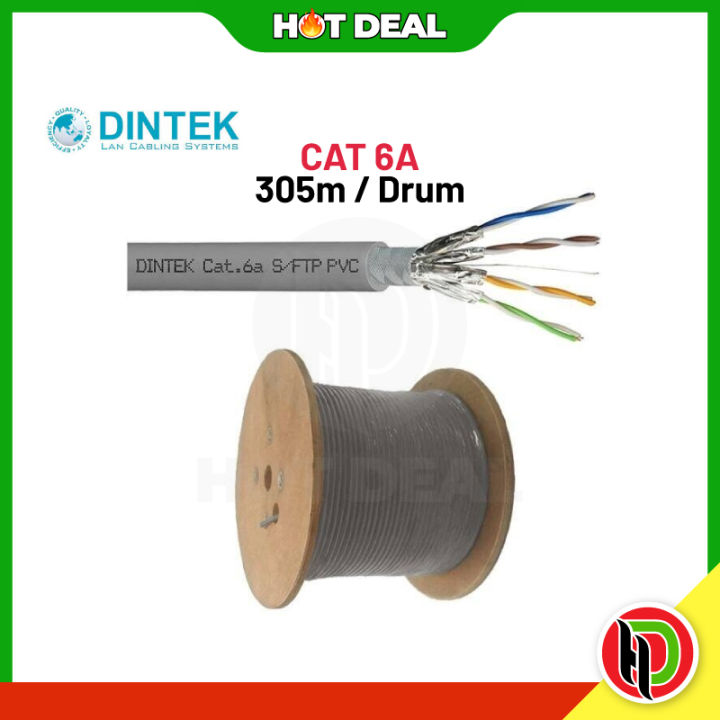 Hotdeal Dintek CAT6A S/FTP Shielded Solid Cable With Tinned Braiding ...