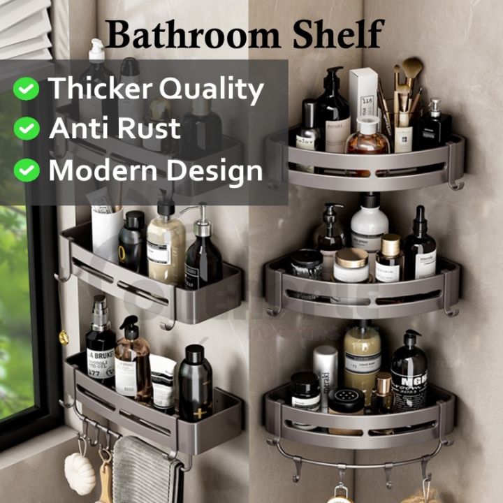 Bathroom Shelf Toilet Rack Bathroom Storage Corner Shelve Kitchen Wall ...
